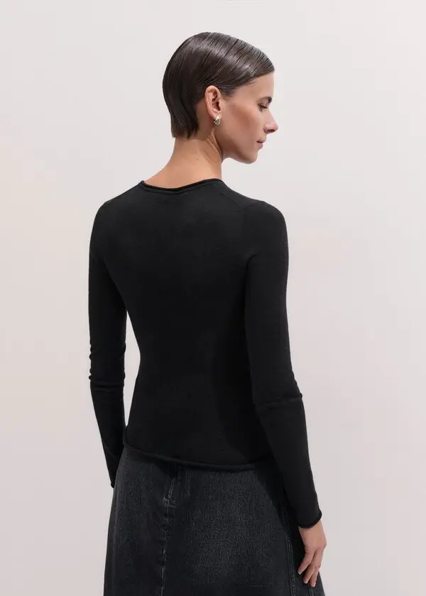ME+EM Barely There Jersey Stitch Crew Neck