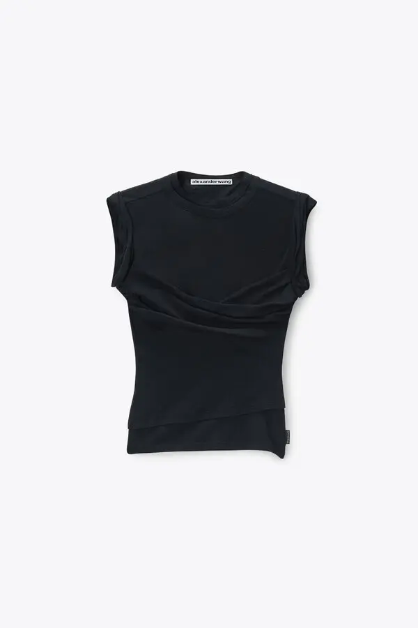 Alexander Wang Twisted Bust Layered Tank - Black