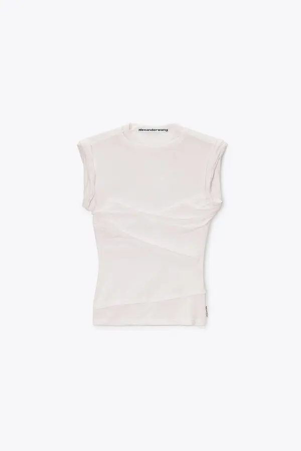 Alexander Wang Twisted Bust Layered Tank - White