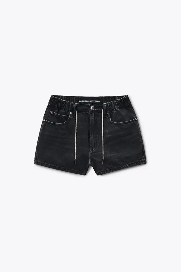 Alexander Wang Crystal Hotfix Drawcord Short