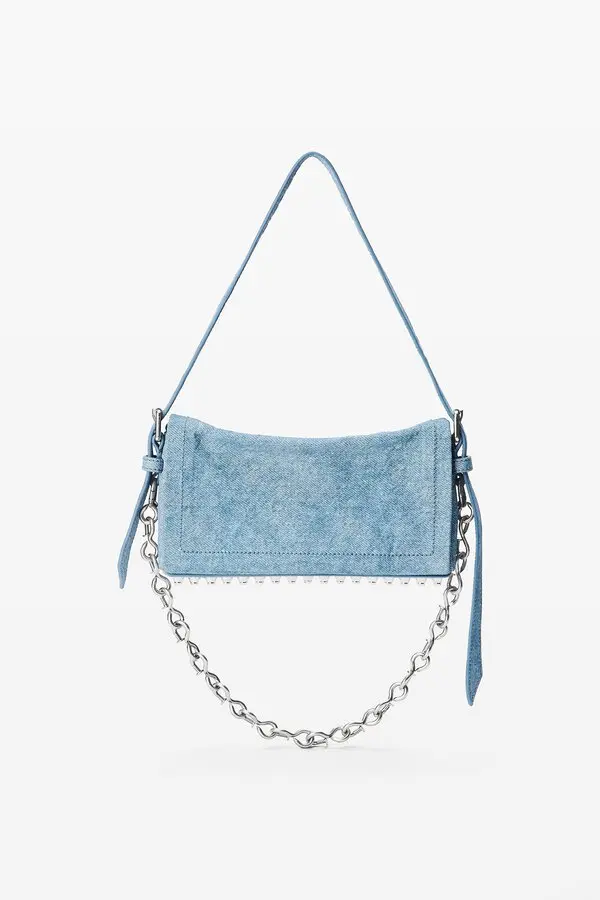 Alexander Wang Ricco Denim Slim Flap Bag - Blue