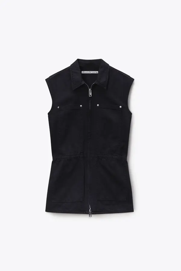 Alexander Wang Workwear Micro Mini Romper - Washed Black