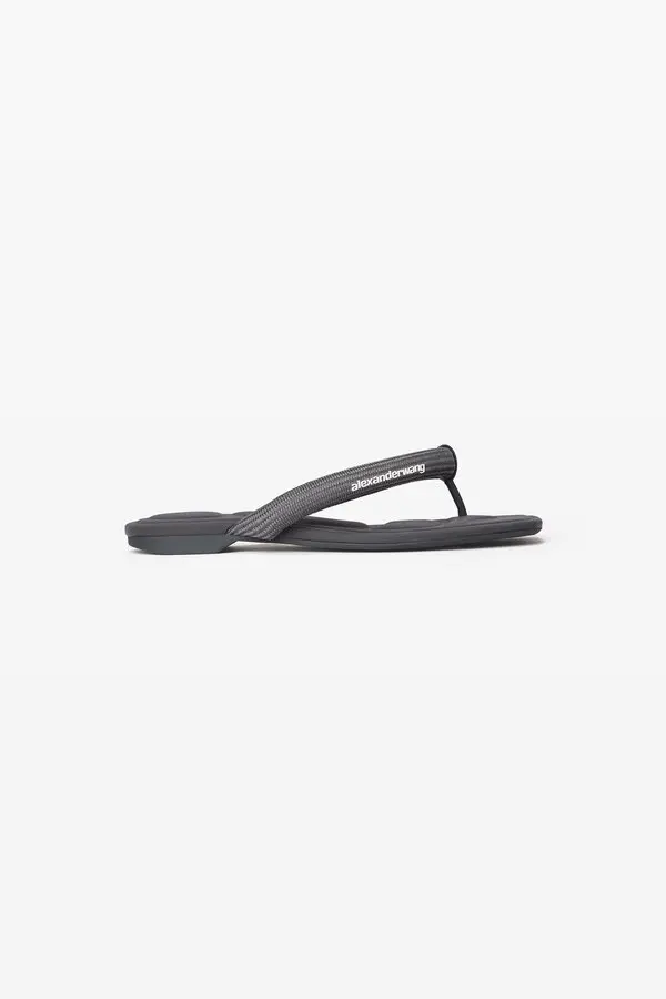 Alexander Wang Jenna Tubular Flat Thong Sandal - Grey