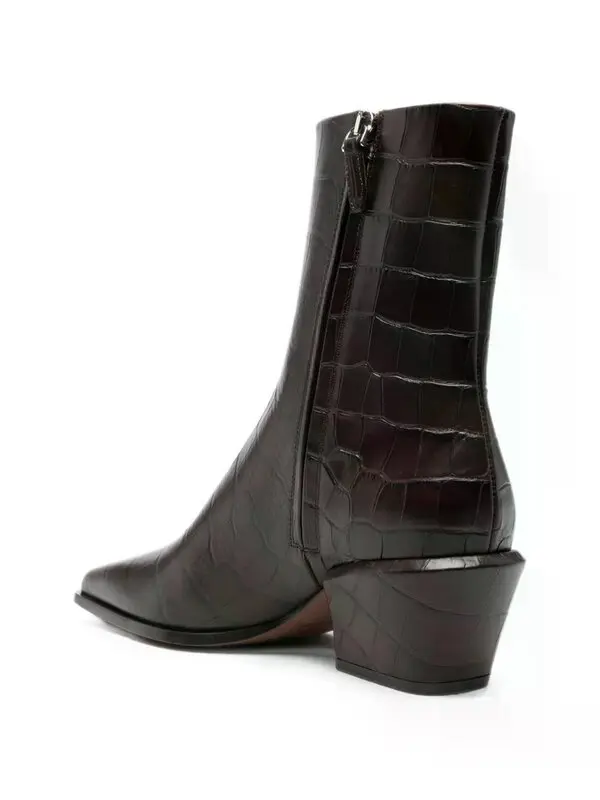 Paris Texas Croc-effect Leather Ankle Boots