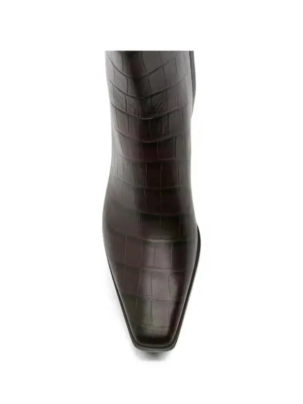 Paris Texas Croc-effect Leather Ankle Boots