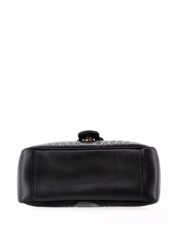 Gucci Gg Marmont Top Handle Flap Bag Matelasse Leather Small Satchel