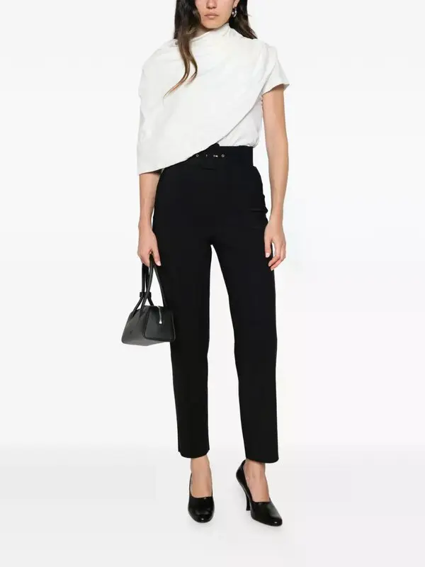 Chiara Boni La Petite Robe Belted Slim-fit Trousers - Black