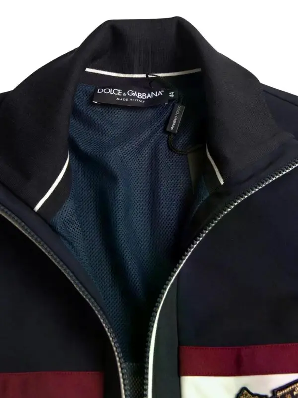 Dolce & Gabbana Embroidered-crest Striped Sweater