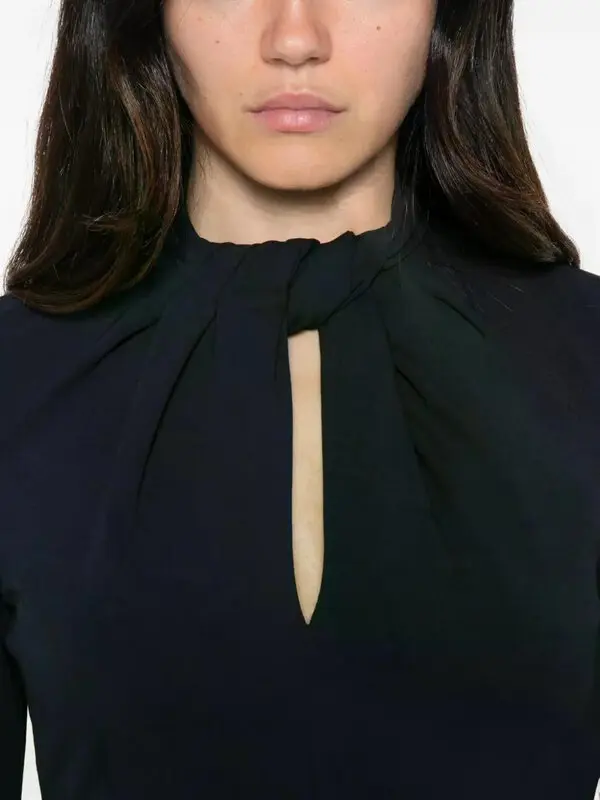 Giorgio Armani Twist-detail Keyhole-neck Midi Dress