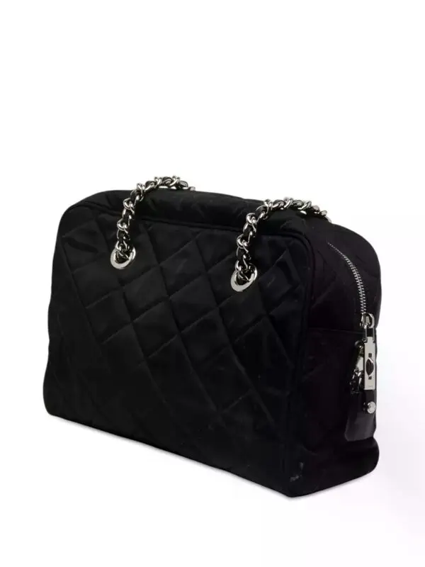 Prada 2013-2026 Impuntu Tessuto Chain Tote Bag - Black