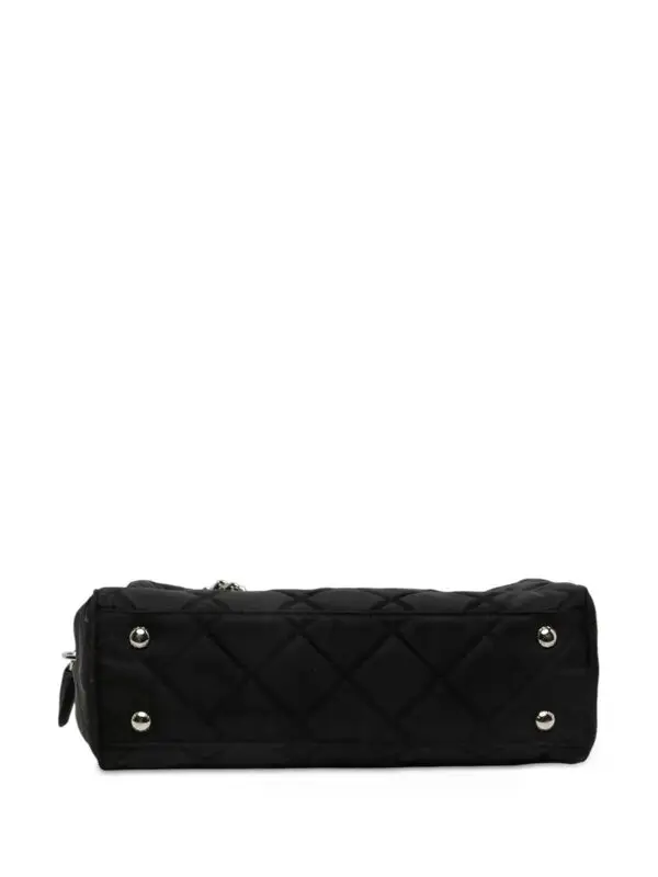 Prada 2013-2026 Impuntu Tessuto Chain Tote Bag - Black