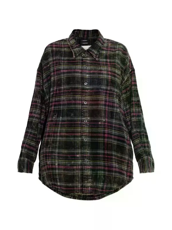 R13 Plaid-pattern Button-down Shirt