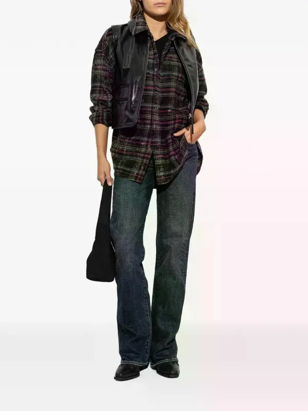 R13 Plaid-pattern Button-down Shirt