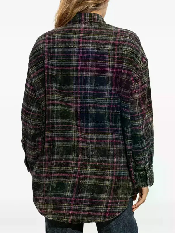 R13 Plaid-pattern Button-down Shirt