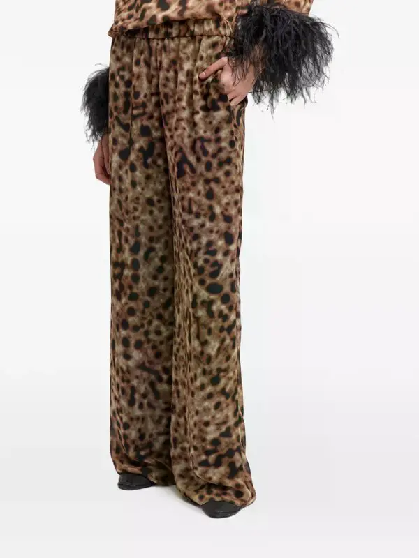 16Arlington Rocco Leopard-print Chiffon Trousers
