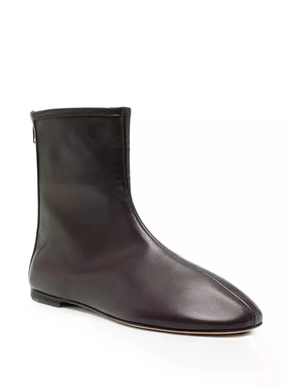 Dear Frances Rear-zip Leather Ankle Boots