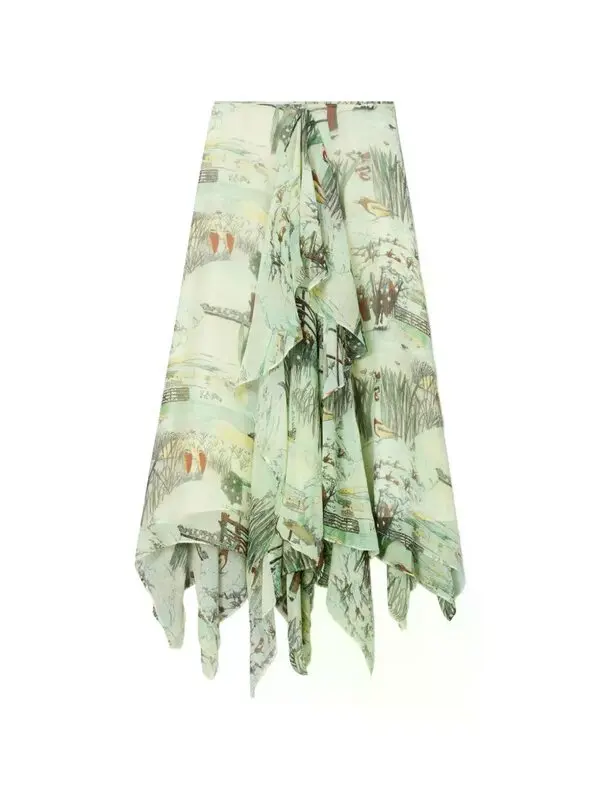 Tory Burch Printed Chiffon Skirt