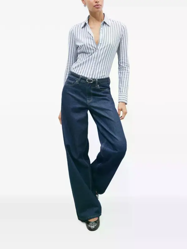 Tory Burch Striped Cotton Piqué Polo Shirt