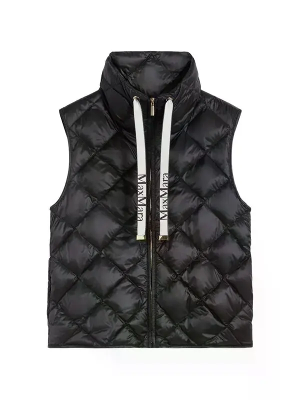 Max Mara Diamond-patterned Water-repellent Canvas Padded Gilet
