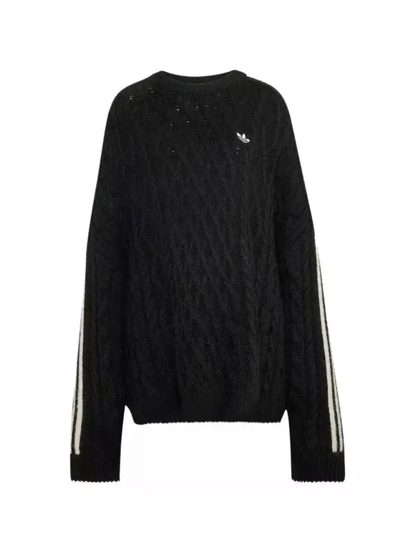 Adidas Cable-knit Side-stripe Sweater