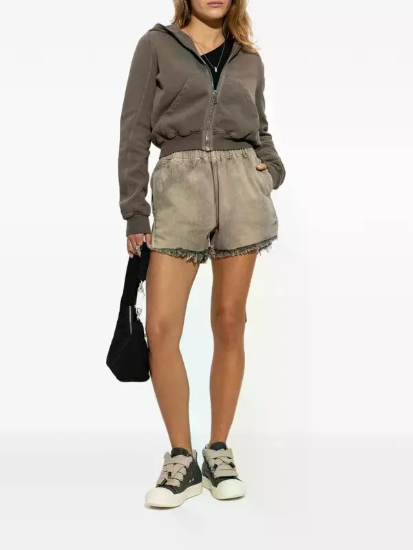 Rick Owens Cropped Zip-up Hoodie