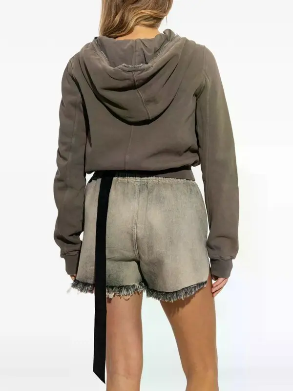 Rick Owens Cropped Zip-up Hoodie