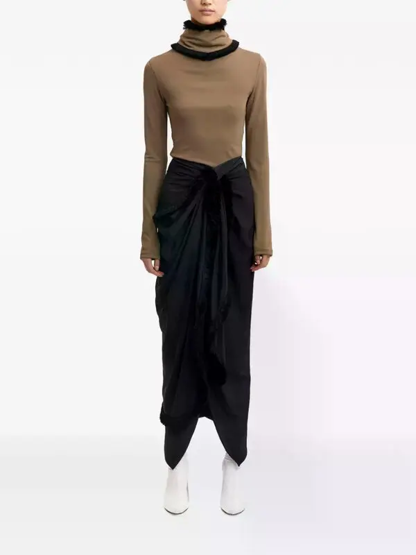 16Arlington Tanaro Fringed-trim Midi Skirt