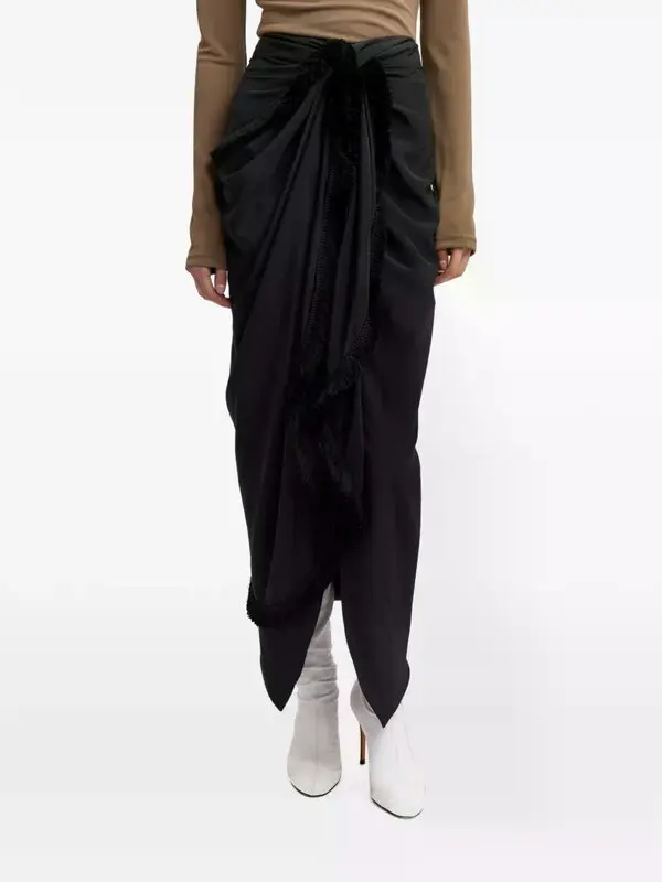16Arlington Tanaro Fringed-trim Midi Skirt