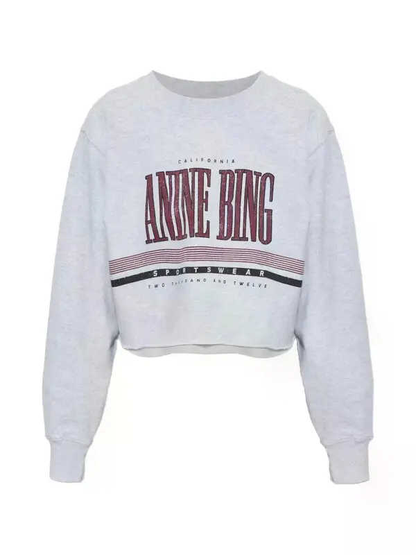 ANINE BING Sporty Cropped Sweatshirt - Grey