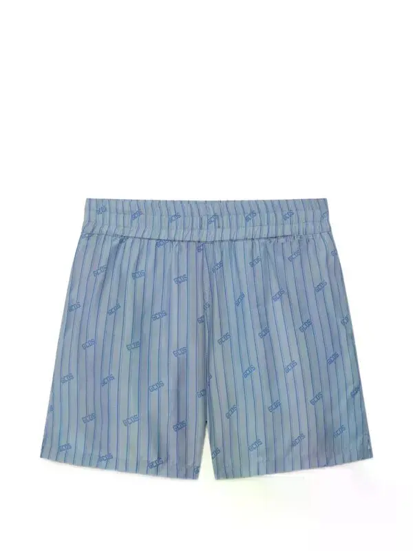 Gcds Pinstripe Logo-print Shorts
