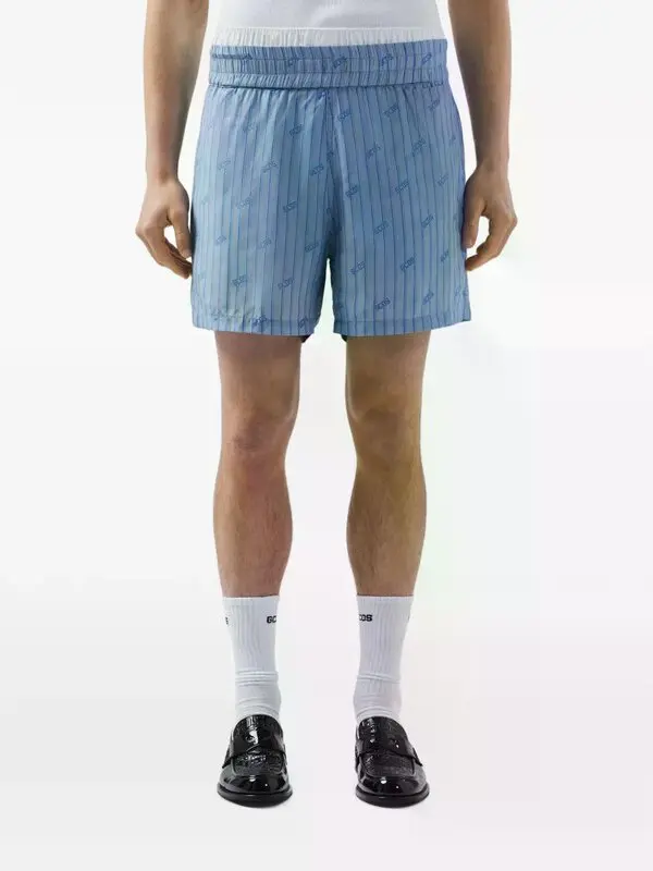 Gcds Pinstripe Logo-print Shorts