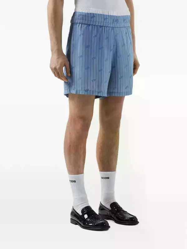 Gcds Pinstripe Logo-print Shorts