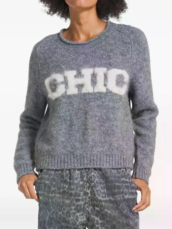 DEHA Intarsia-knit Raglan-sleeve Sweater
