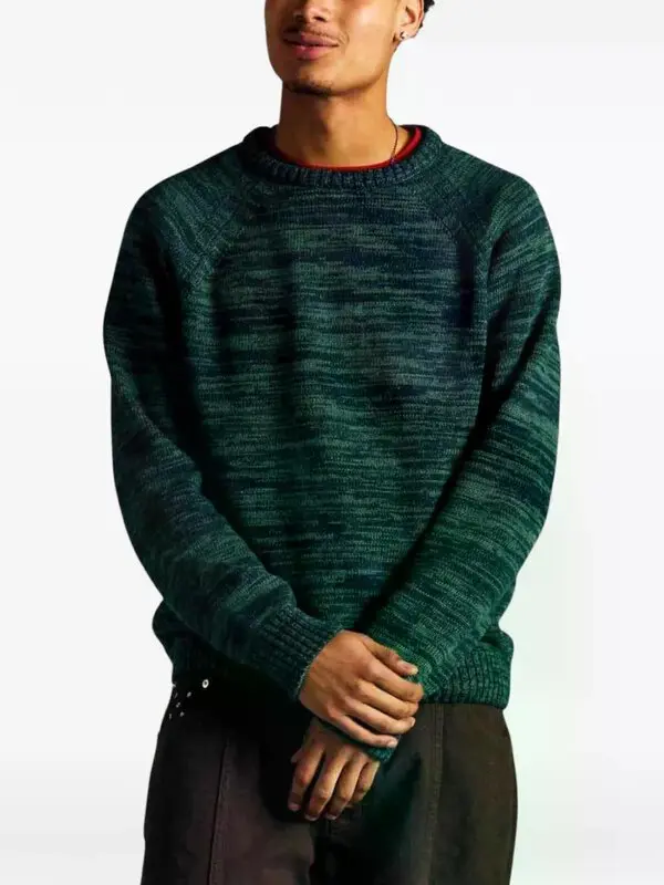 POP TRADING COMPANY Melange-knit Logo-embroidered Sweater
