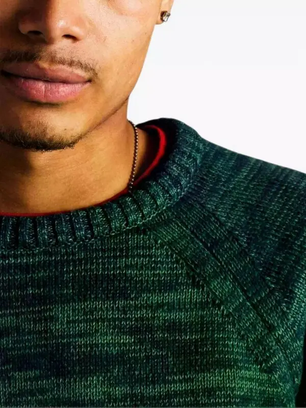 POP TRADING COMPANY Melange-knit Logo-embroidered Sweater