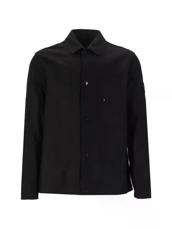 Stone Island 1200020 Wool Nylon Flannel_s.i. Ghost Overshirt - Black