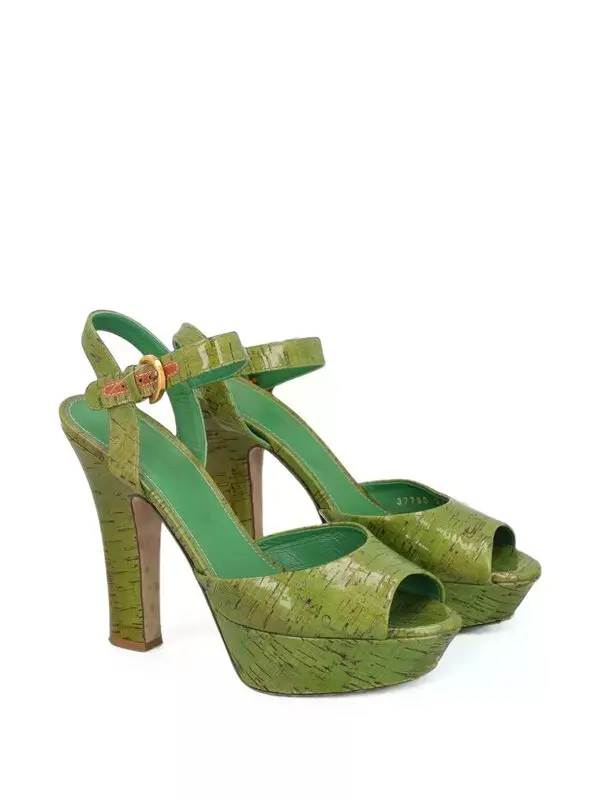SERGIO ROSSI Bamboo-effect Platform Sandals