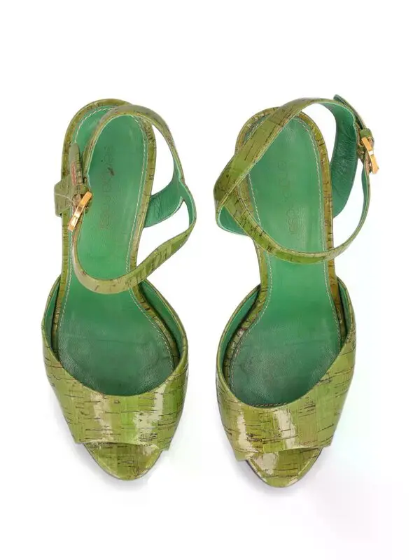 SERGIO ROSSI Bamboo-effect Platform Sandals