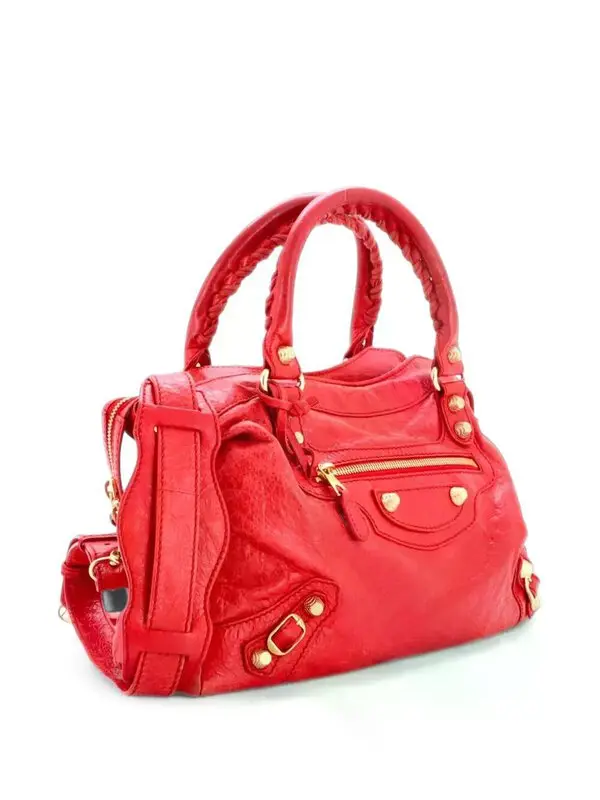 Balenciaga Town Giant Studs Bag Leather Satchel