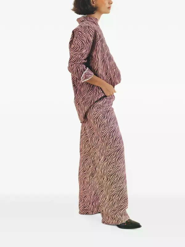 FAVORITE PEOPLE Zebra-pattern Wide-leg Trousers