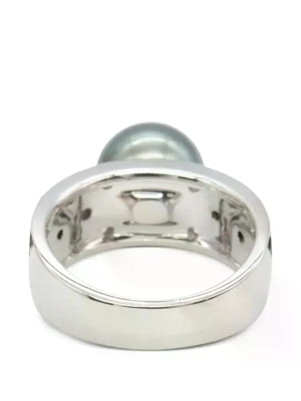 TASAKI 2010s Pearl Diamond Ring - Silver