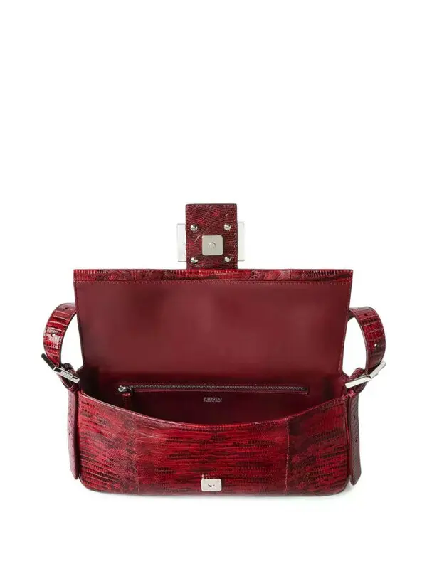 Fendi Baguette Lizard-effect Leather Shoulder Bag