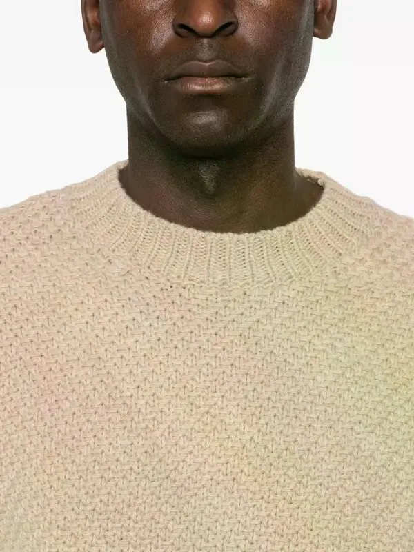 Stone Island Compass-patch Waffle-knit Sweater - Neutrals