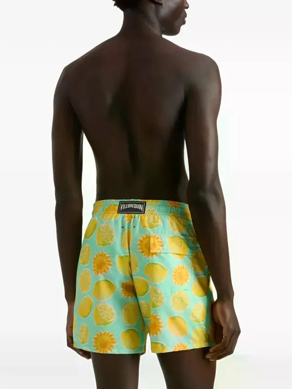 Vilebrequin Limonade-print Drawstring Swim Trunks - Blue
