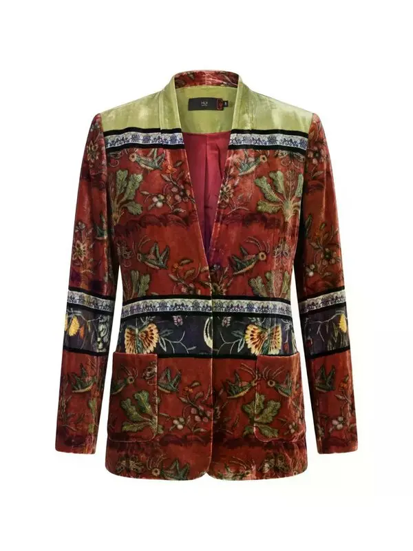 HUI MILANO Floral-print Velvet Jacket