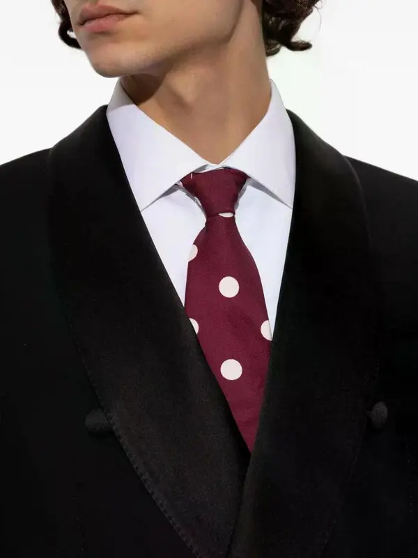 Dolce & Gabbana Polka-dot-print Silk-twill Tie - Red