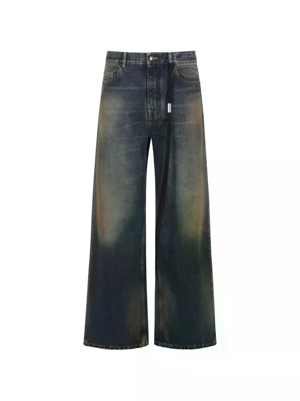 ANN DEMEULEMEESTER Stone-washed Lace-detail Jeans