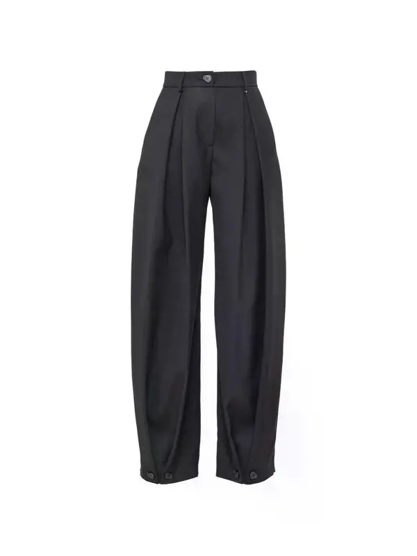 NISSA Mid-rise Wool Pants - Black