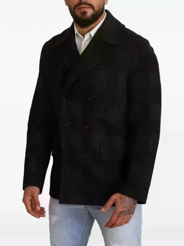 Dolce & Gabbana Check Double-breasted Pea Jacket