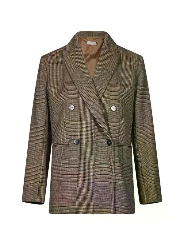 Antonelli Firenze Double-breasted Prince Of Wales Check Blazer